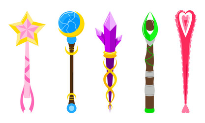 Realistic magic wands Royalty Free Vector Image