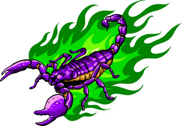 Monochromatic of scorpion with flames Royalty Free Vector