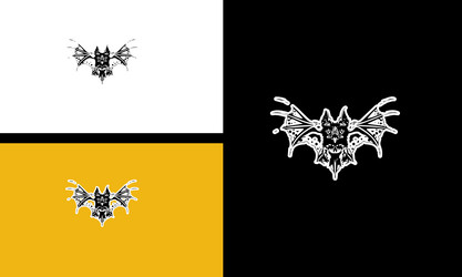 Queen bat outline design Royalty Free Vector Image