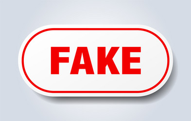 Fake round red sticker isolated on white Vector Image