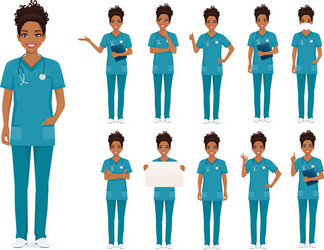 Female nurse character Royalty Free Vector Image