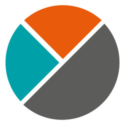 4 parts piechart with icons Royalty Free Vector Image