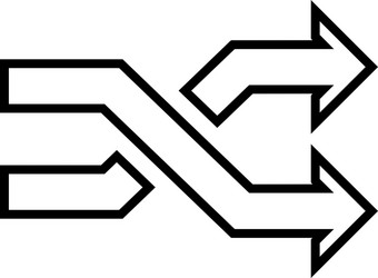 Mix arrows horizontal stroke icon Royalty Free Vector Image