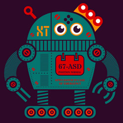Rolling robot 2 Royalty Free Vector Image - VectorStock