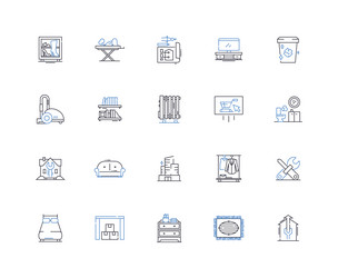 Lair line icons collection dungeon catacomb den Vector Image