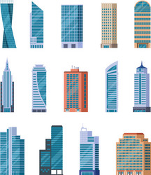 Skyscraper buildings modern building flat office Vector Image