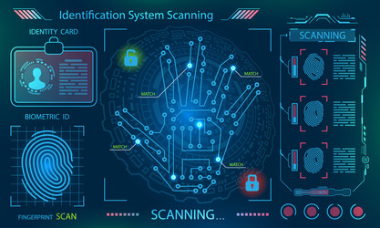 Finger print scanning system Royalty Free Vector Image