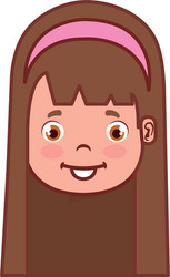 Girl student character isolated icon Royalty Free Vector