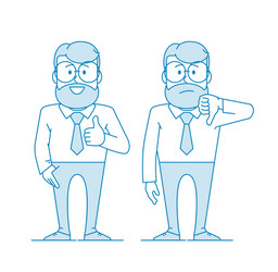 Man shows gesture like dislike Royalty Free Vector Image