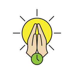 Praying time icon color line outline sign linear Vector Image