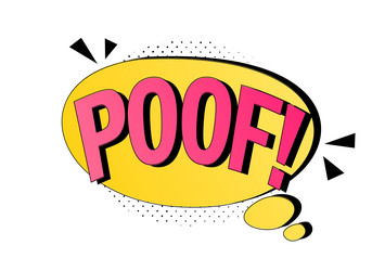 Speech bubble with poof word pop art fill style Vector Image