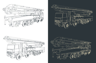 Concrete pump truck Royalty Free Vector Image - VectorStock