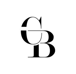 Monogram logo initial letters cb Royalty Free Vector Image