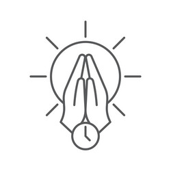Praying time icon color line outline sign linear Vector Image