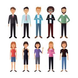 White background with full body group people Vector Image