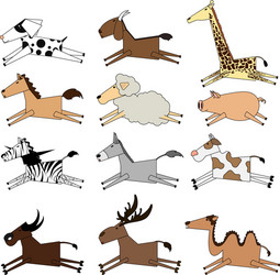 Set wild animals Royalty Free Vector Image - VectorStock