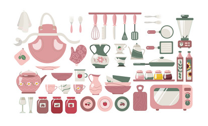Set of kitchen items Royalty Free Vector Image