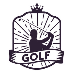 Golf club crown player badge sticker Royalty Free Vector