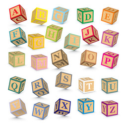 Alphabet english colorful blocks Royalty Free Vector Image