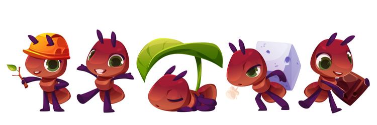 Cute Brown Ant Cartoon Character Royalty Free Vector Image