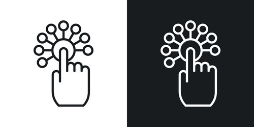 Interactivity icon set digital choice button logo Vector Image