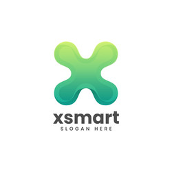 X letter logo blue color Royalty Free Vector Image