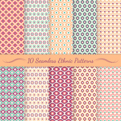 Ethnic ribbon patterns set Royalty Free Vector Image