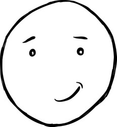 Single sketch emoticon - thinking smiley Vector Image