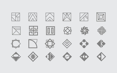 24 square shape designs Royalty Free Vector Image