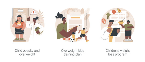 Children weight loss program abstract concept Vector Image