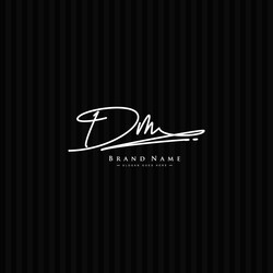 Initial letter dm logo - handwritten signature Vector Image