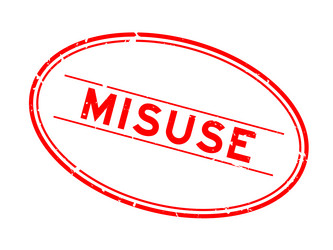 Grunge red misuse word rubber seal stamp on white Vector Image
