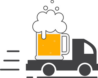 Beer delivery symbol template logo Royalty Free Vector Image