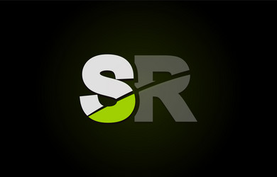 Alphabet letter combination sr s r with grunge Vector Image