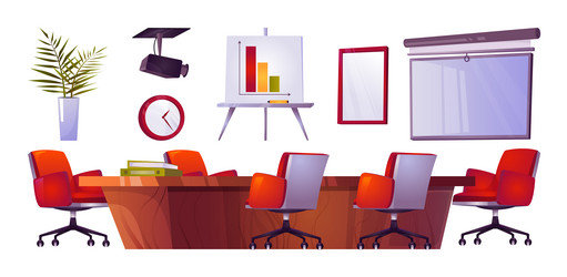 Conference room office boardroom interior Vector Image