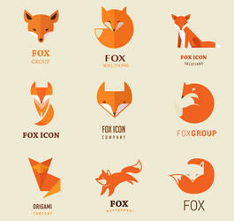 Fox icons and elements Royalty Free Vector Image