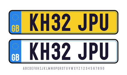 Great britain plate template set Royalty Free Vector Image