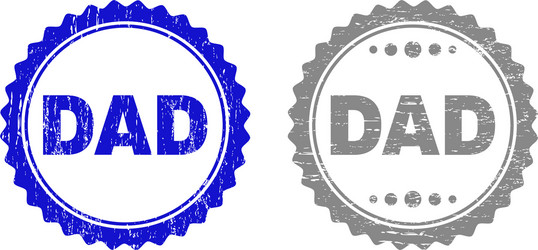 Grunge dad scratched round watermarks Royalty Free Vector