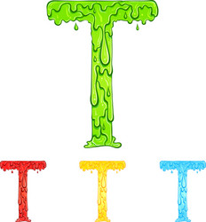 Letter l with flow drops Royalty Free Vector Image