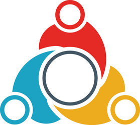 Unity three logo people Royalty Free Vector Image