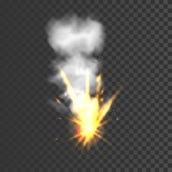 Explosion smoke blast realistic 3d Royalty Free Vector Image