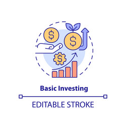 Basic investing blue gradient concept icon Vector Image