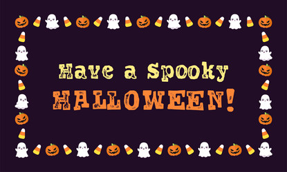 Cute rectangle halloween frame template Royalty Free Vector