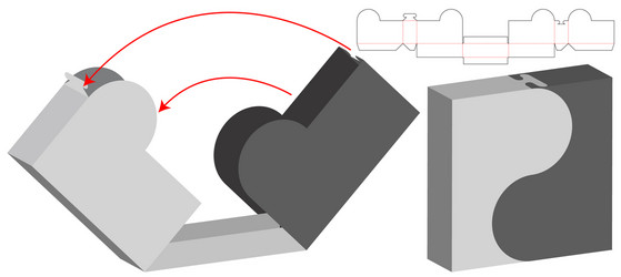 Die Cut Box Template - 3D Mockup Royalty Free Vector Image