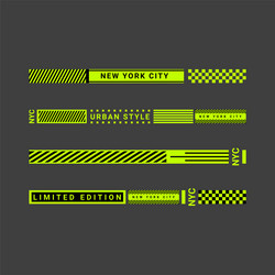 Simple city slogan strip design perfect Royalty Free Vector