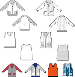 Wool clothes fabric woolen fashion colorful Vector Image