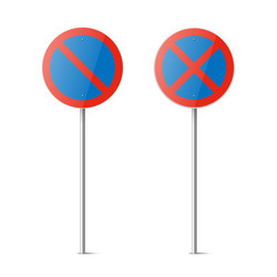 Blue and red round prohibition sign icon Vector Image