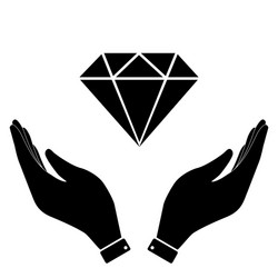 Hand with diamond Royalty Free Vector Image - VectorStock