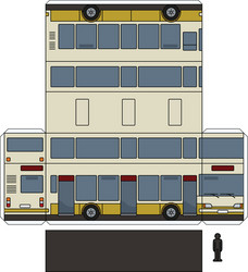 Paper model of a green bus Royalty Free Vector Image