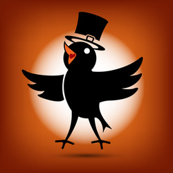 Singing doodle gold bird Royalty Free Vector Image